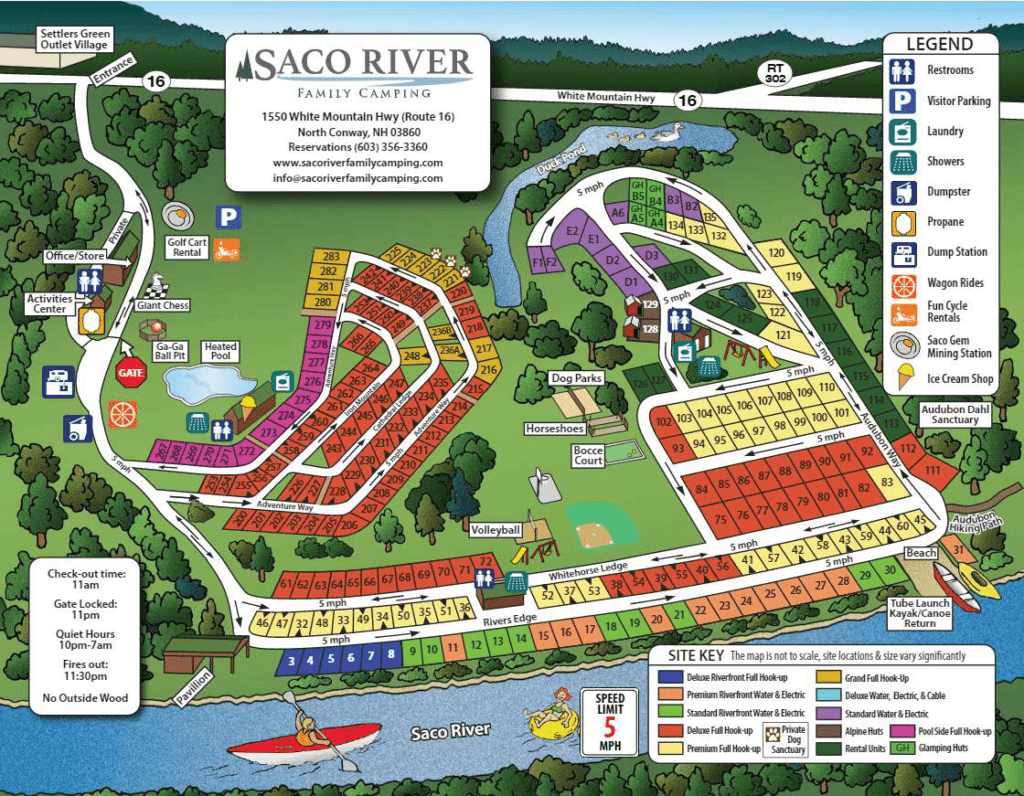 Saco river campground map - Saco River Family Camping